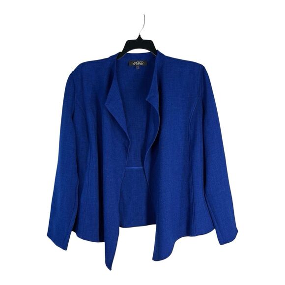 Kasper | Jackets & Coats | Kasper Women Blazer Blue Xl Open Drape ...